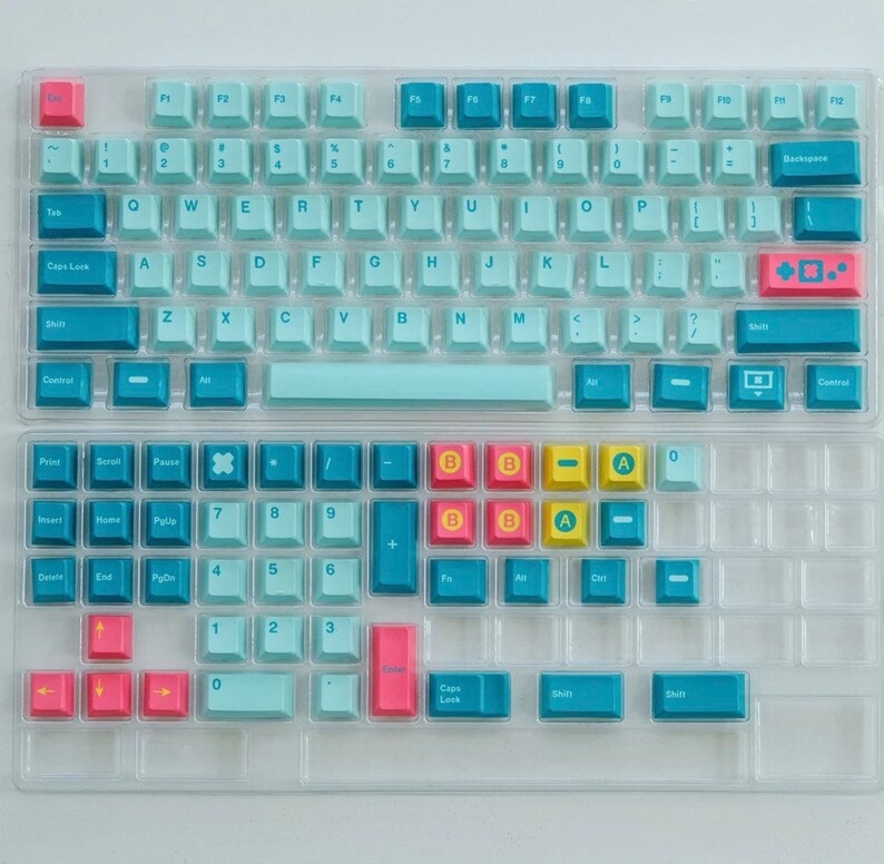Turquoise Blue Keycap Set for Mechanical Keyboard 120 Cherry Profile ...
