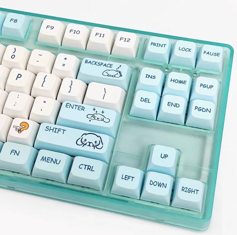 Blue Bunny Kawaii Themed PBT Keycap Set for Mechanical - Etsy