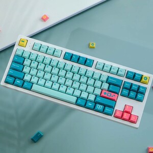 Turquoise Blue Keycap Set for Mechanical Keyboard 120 Cherry Profile ...