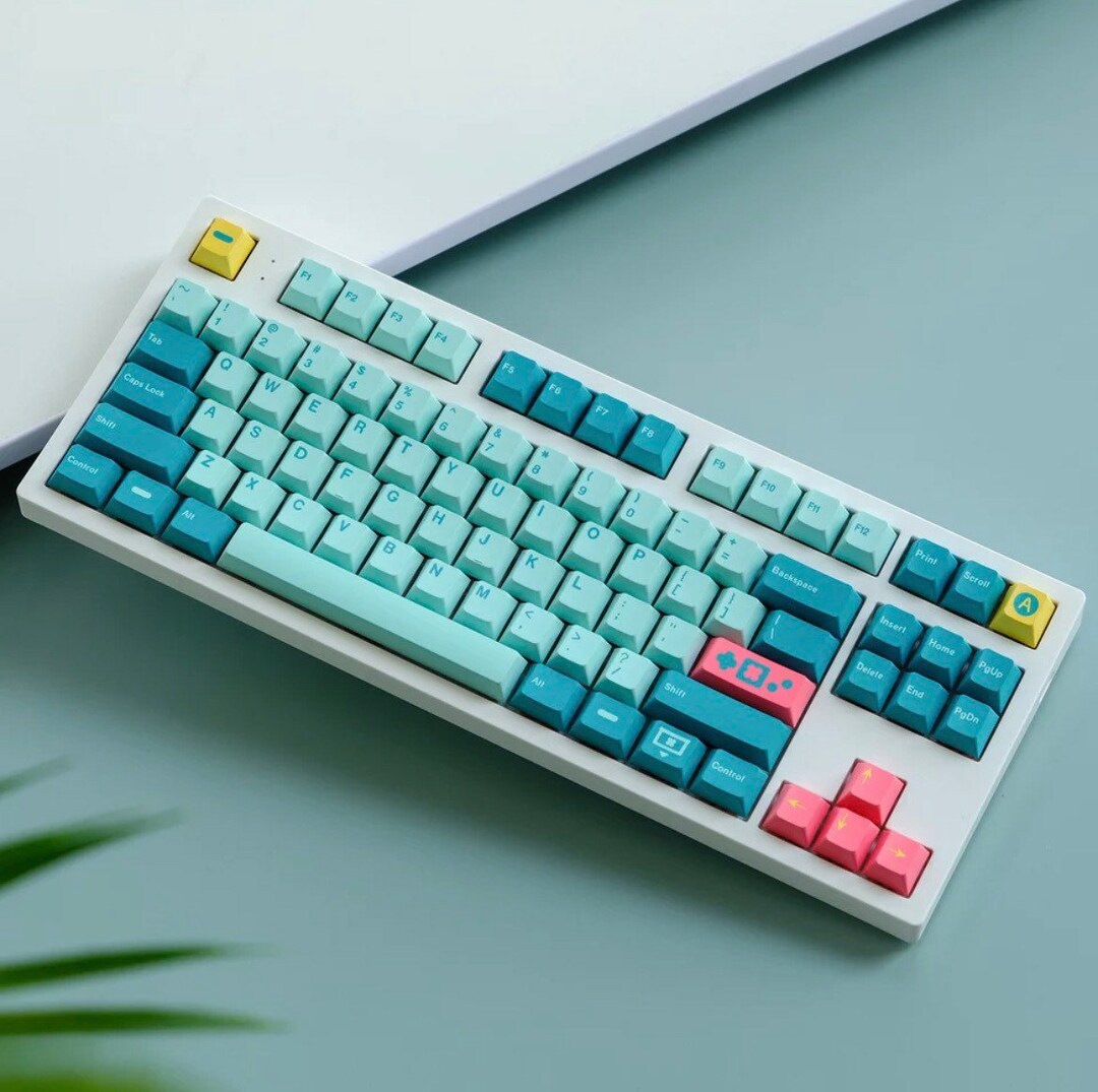 Turquoise Blue Keycap Set for Mechanical Keyboard 120 Cherry Profile ...