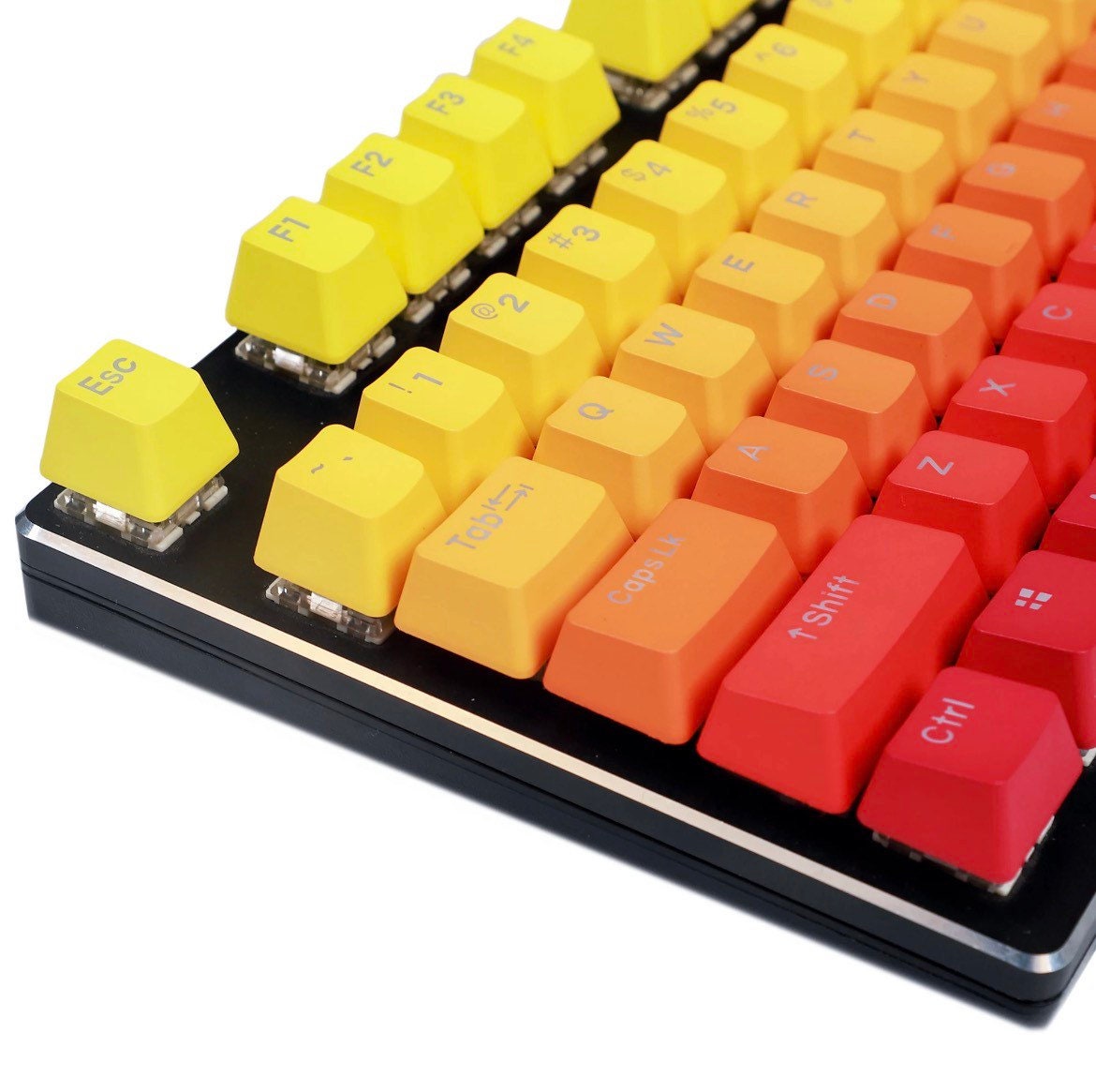 Yellow Orange Red Gradient PBT Keycap Set for Mechanical Keyboard 122 ...