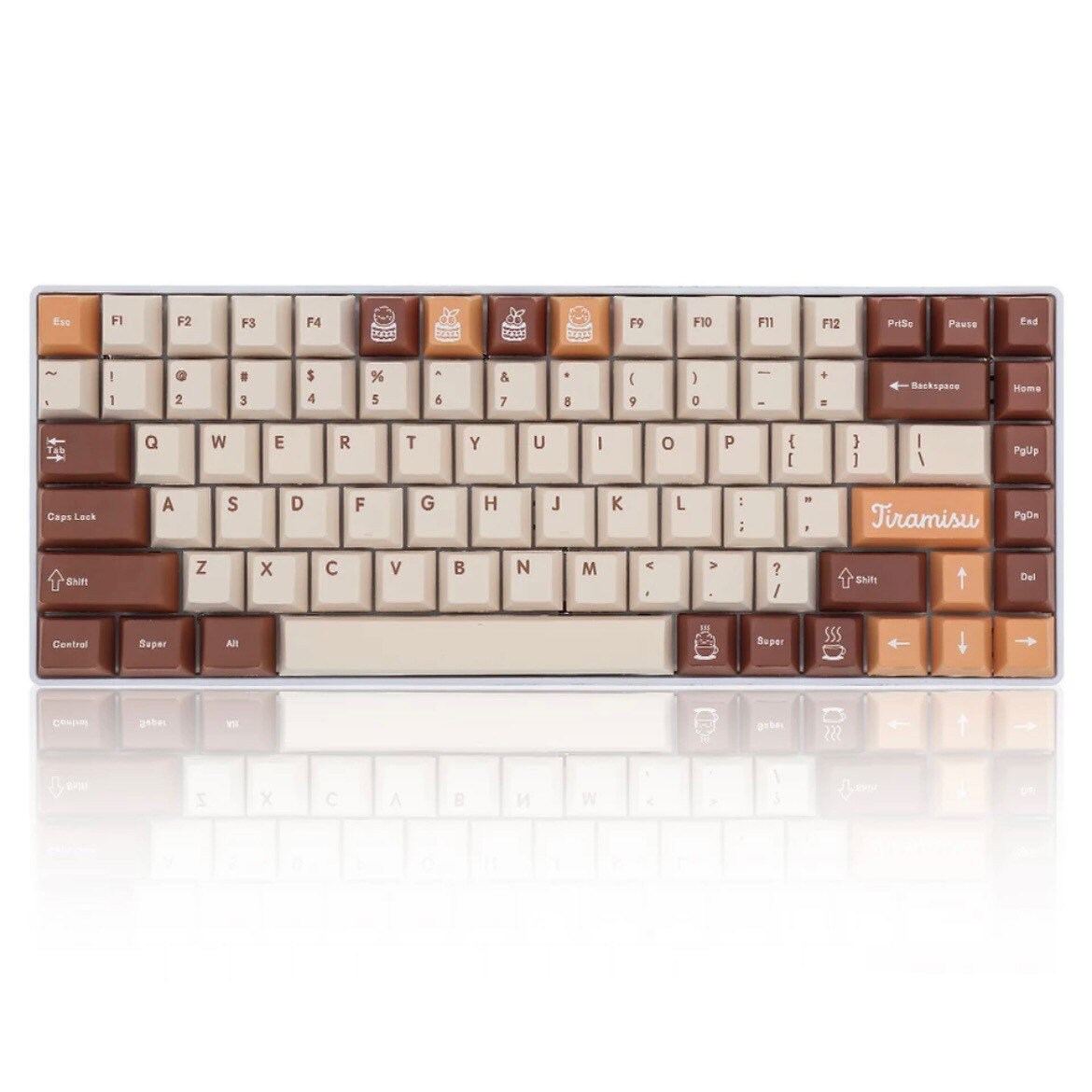 Beige & Brown Tiramisu Themed Keycap Set for Mechanical Keyboard Cherry ...