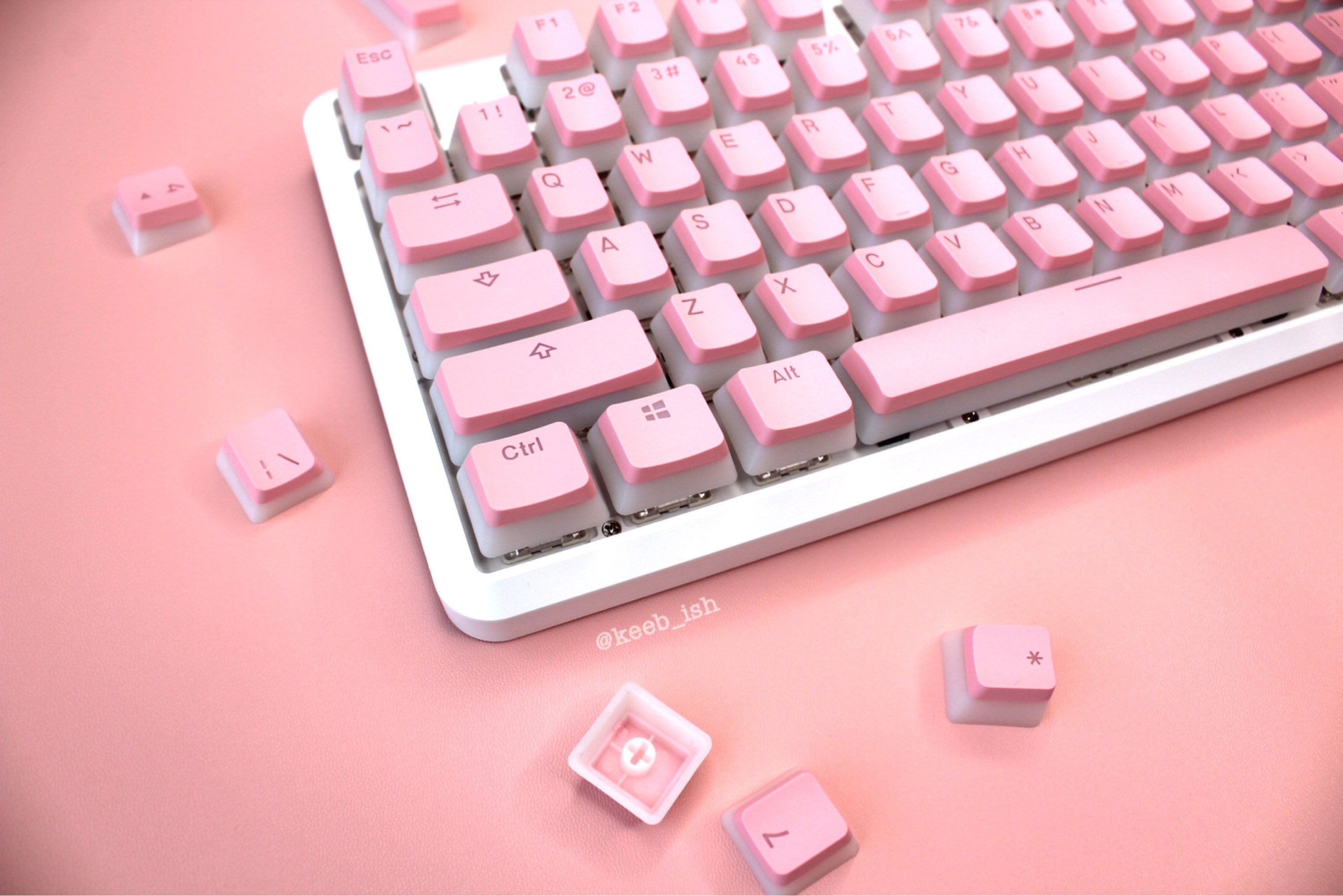 Blush Pink Pudding Keycap Set 104 PBT Key Caps for - Etsy