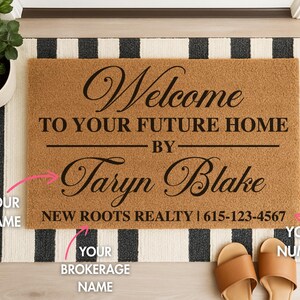 Custom Doormat Open House Door Mat Realtor Gift Business Welcome Mat ...