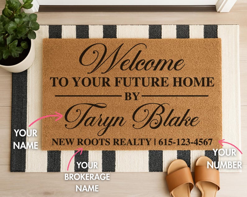 Custom Doormat Open House Door Mat Realtor Gift Business Welcome Mat ...