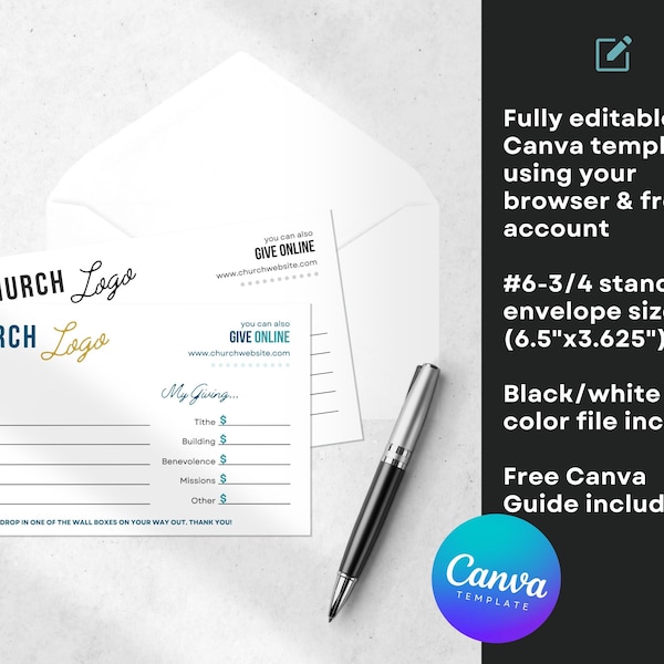 Church Tithe Template - Etsy