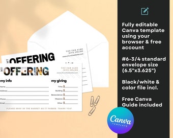 Church Offering Envelope Template - Etsy