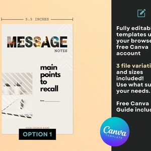 Church Sermon Notes Template: Editable Message Notes, Canva (digital ...