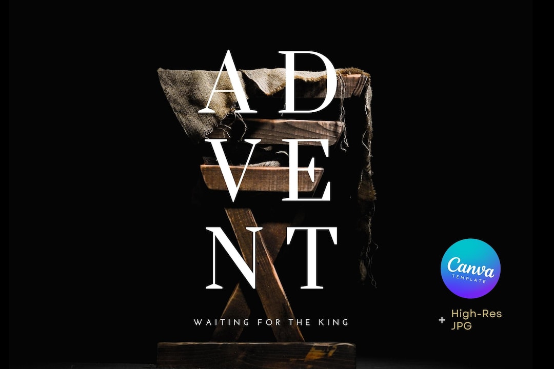 Advent Graphic, Editable Canva Template, Manger, Church Christmas ...