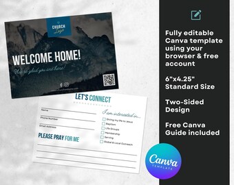 Church Visitor Card Template - Etsy