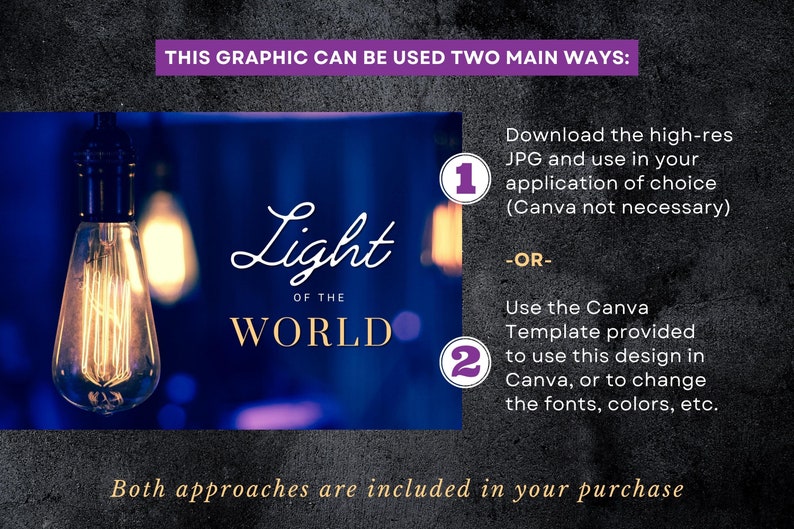 Church Christmas Graphic Canva Template, Light Bulb, Lights, Church ...