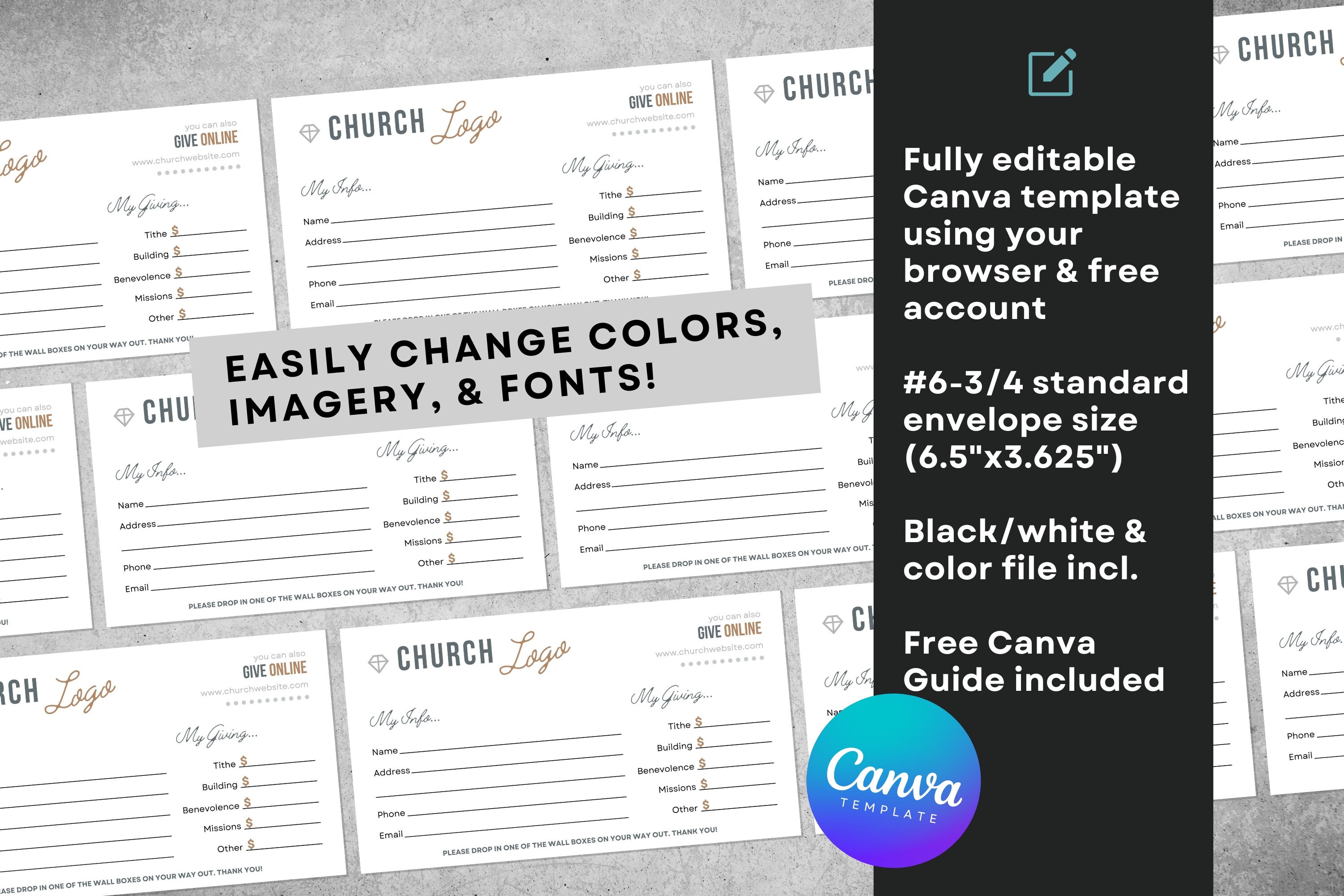 Editable Church Offering Envelope Template: Tithe Collection (canva) - Etsy