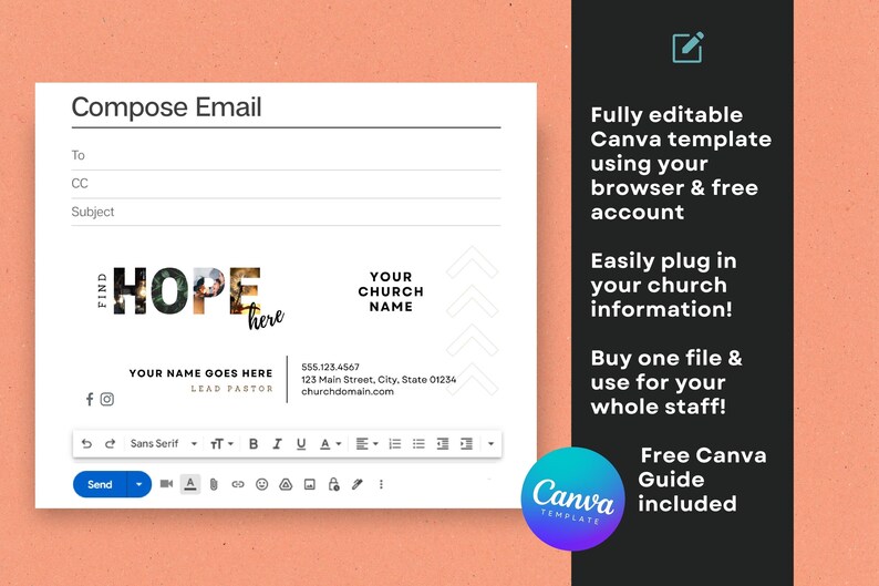 Church Email Signature Canva Template: Modern Ministry Branding ...
