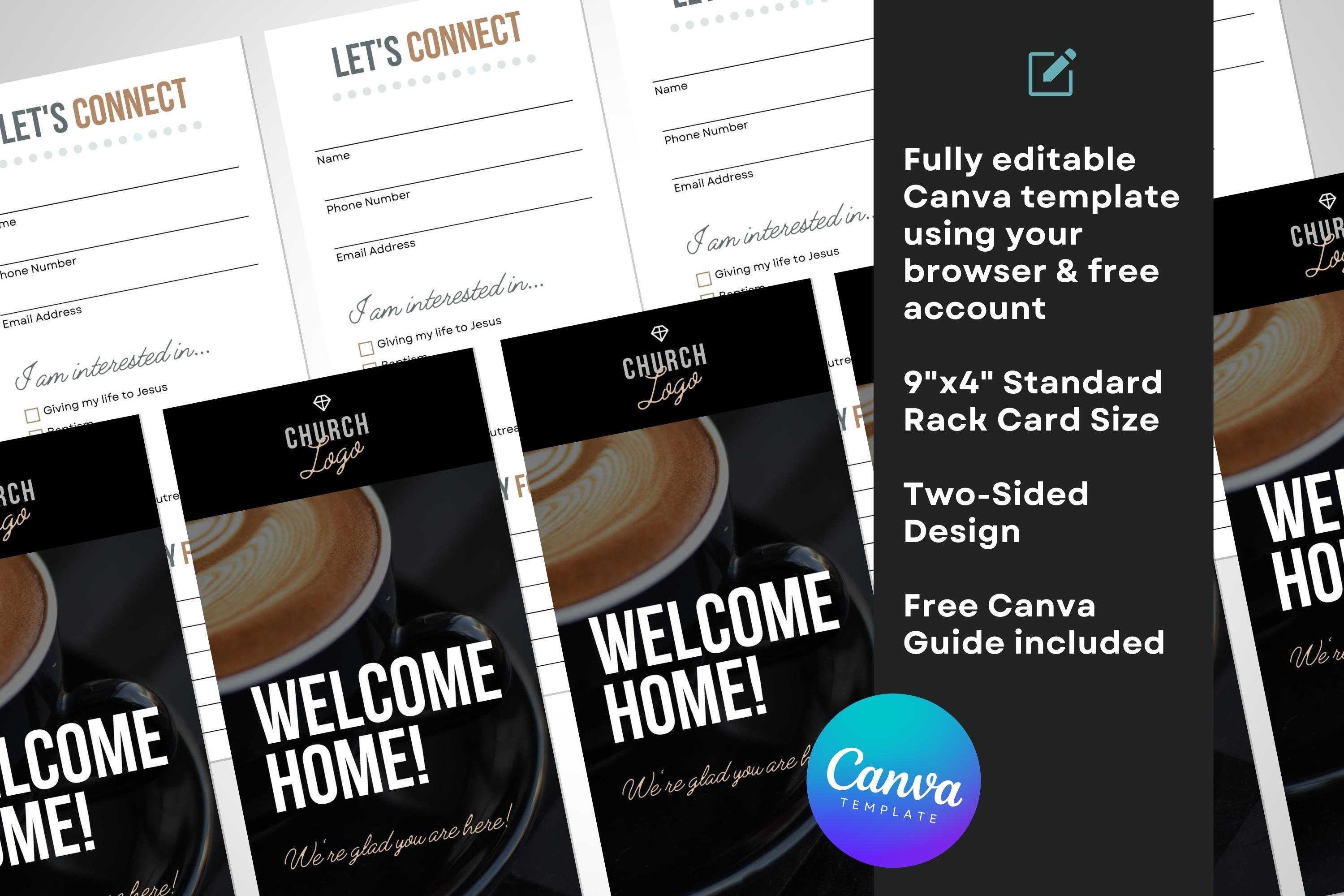 Church Connection Card Canva Template, Guest Visitor Prayer Welcome ...
