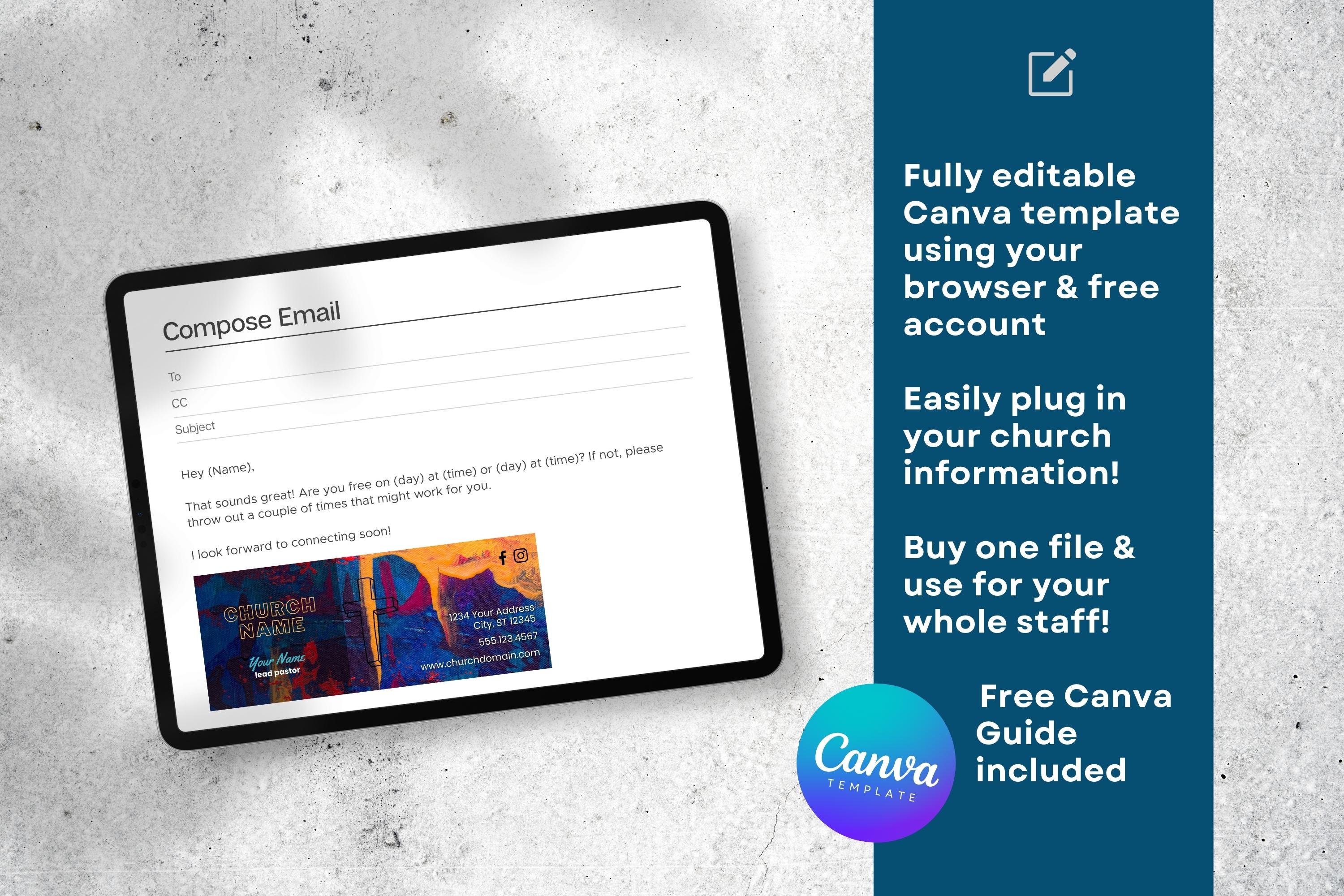 Church Email Signature Canva Template: Modern Ministry Branding ...