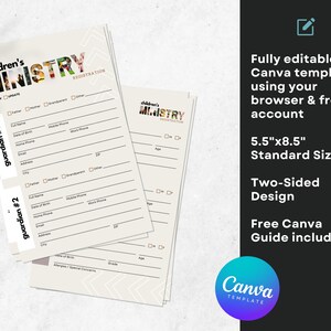 Children's Ministry Registration Card Template: Editable Canva Design ...
