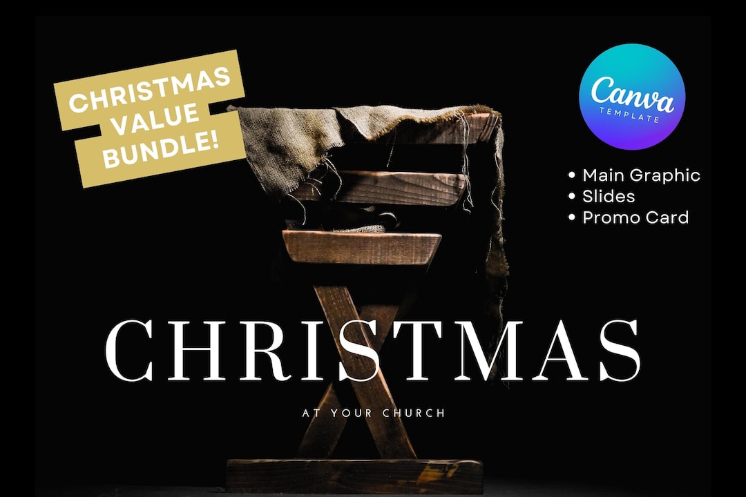 Christmas Church Graphics Bundle: Canva Templates (digital Download) - Etsy