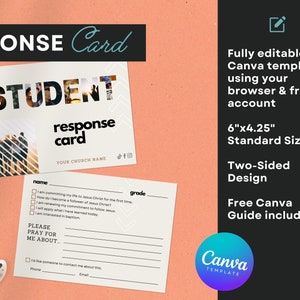 Church Card Templates Bundle: Welcome, Connect, Registration (canva ...