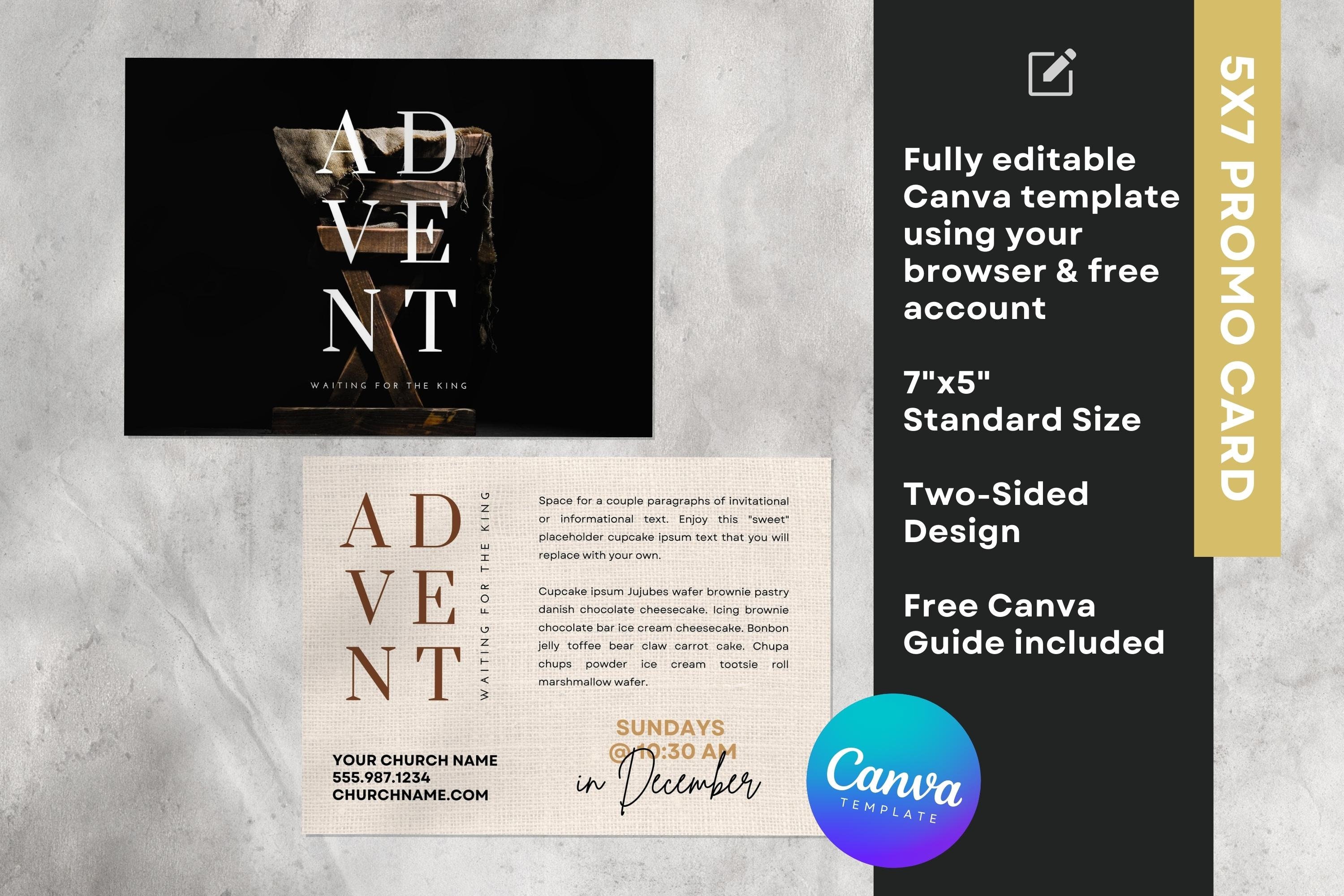 Church Advent Graphics Bundle: Editable Canva Templates (digital ...
