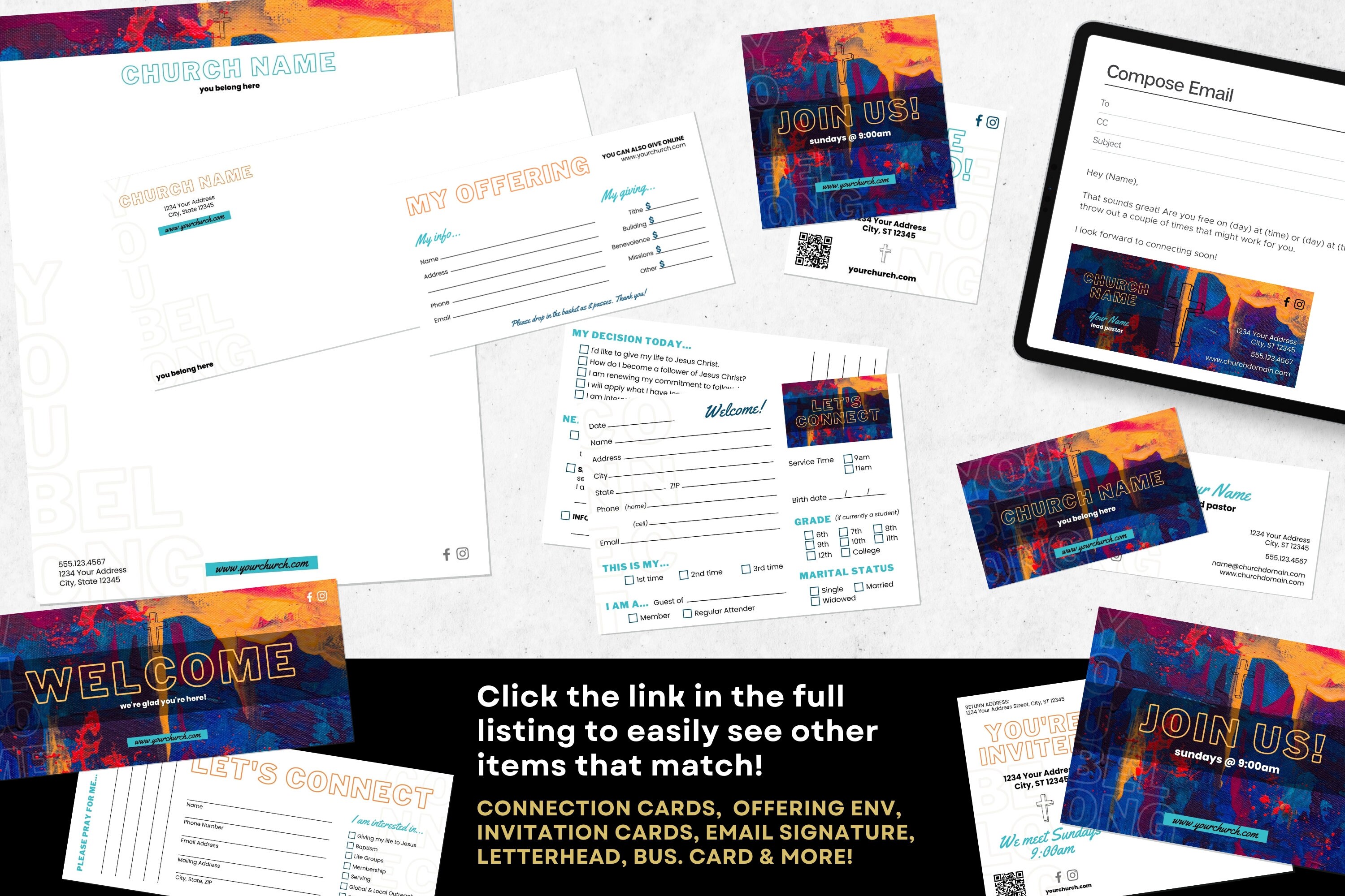 Detailed Church Connection Card Canva Template, Guest Card, Visitor ...