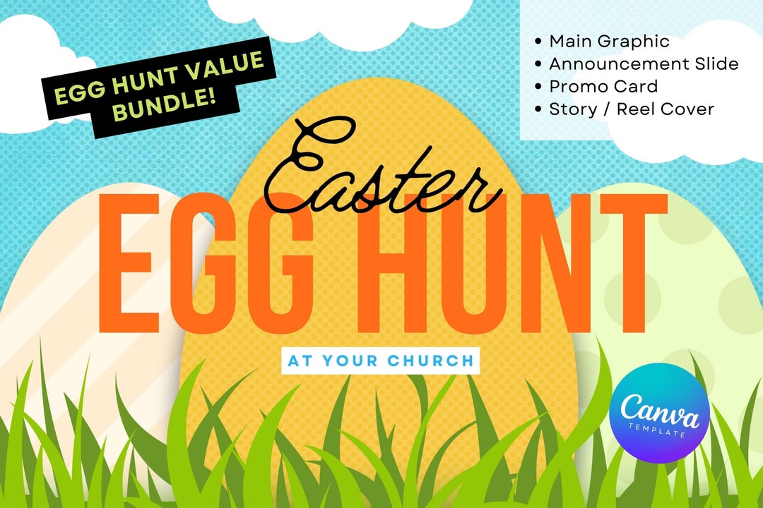 Church Easter Egg Hunt Canva Template Bundle (digital Download) - Etsy