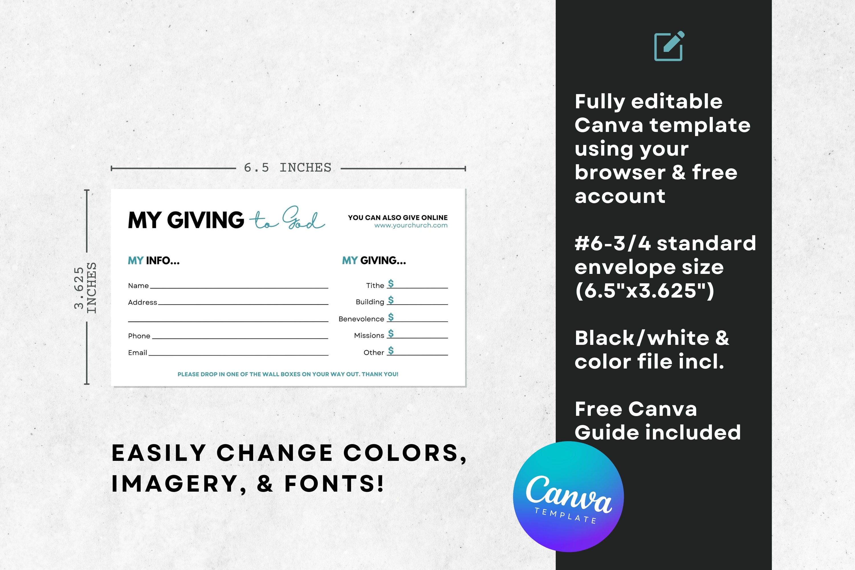Offering Envelope Canva Template, Tithing Envelope, Editable Offering ...