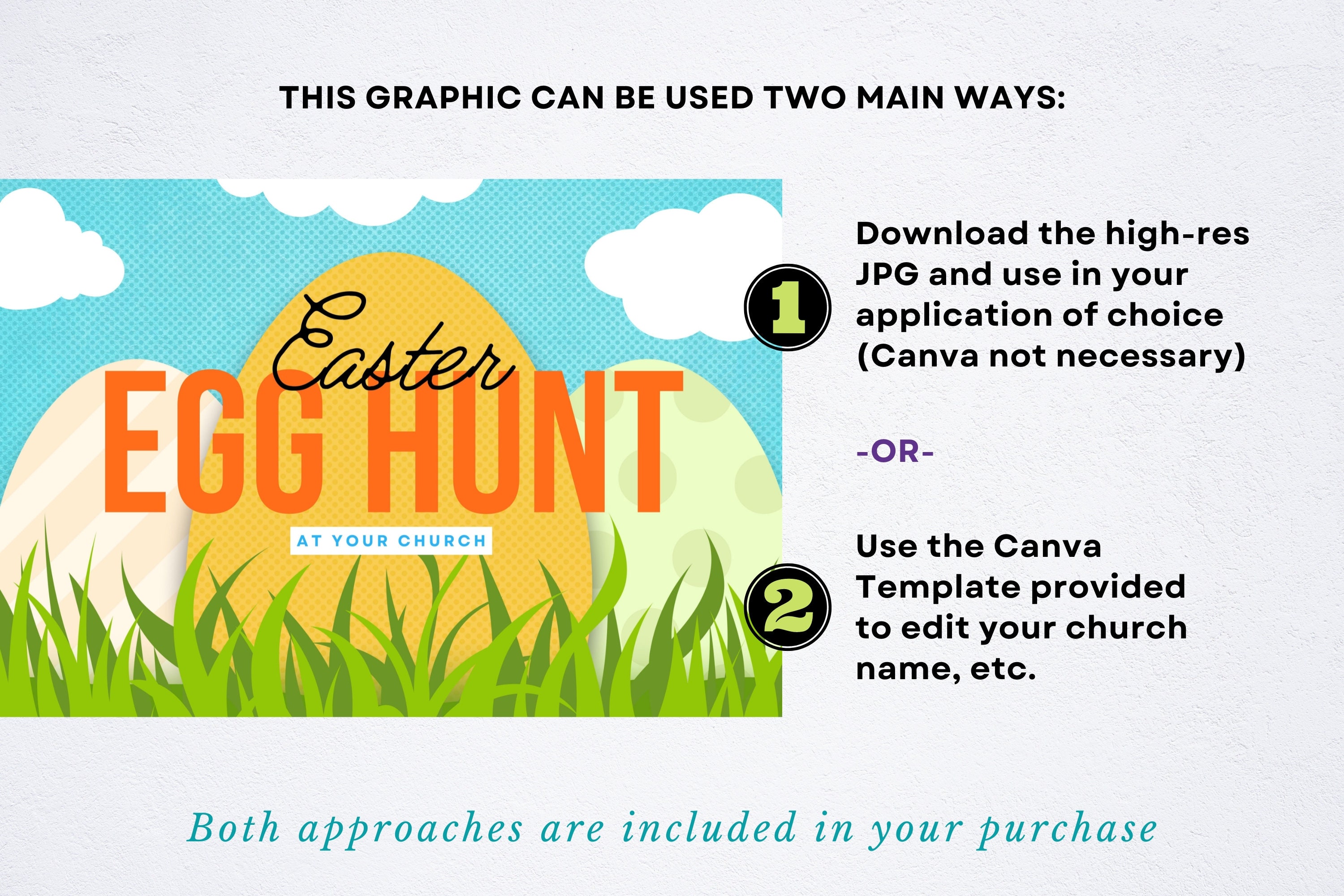Church Easter Egg Hunt Graphic Canva Template, Church Egg Hunt ...