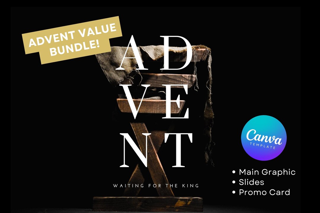 Church Advent Graphics Bundle: Editable Canva Templates (digital ...