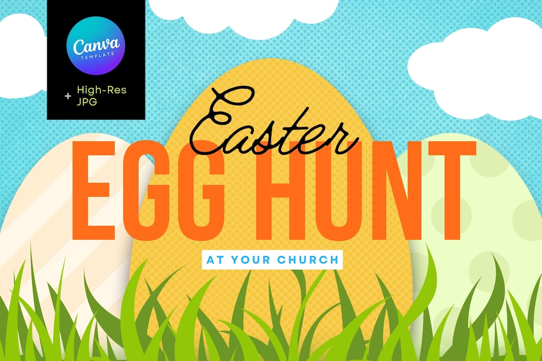 Church Easter Egg Hunt Graphic: Canva Template (digital Download) - Etsy