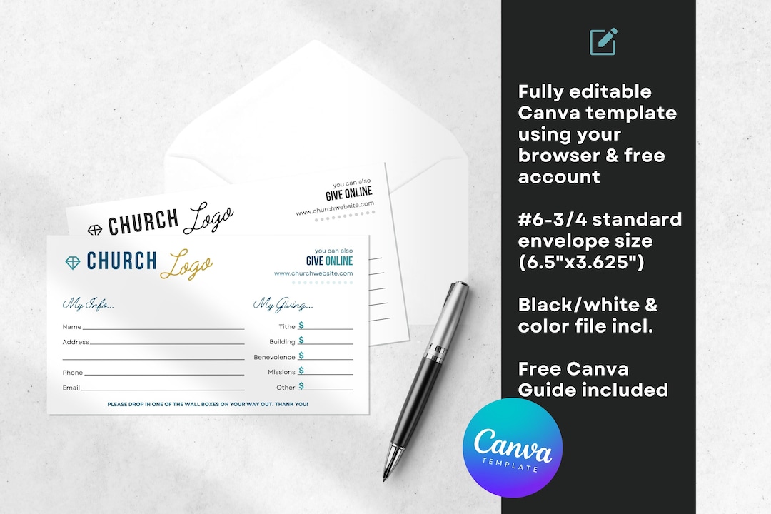 Editable Church Offering Envelope Template: Tithe Collection (canva) - Etsy