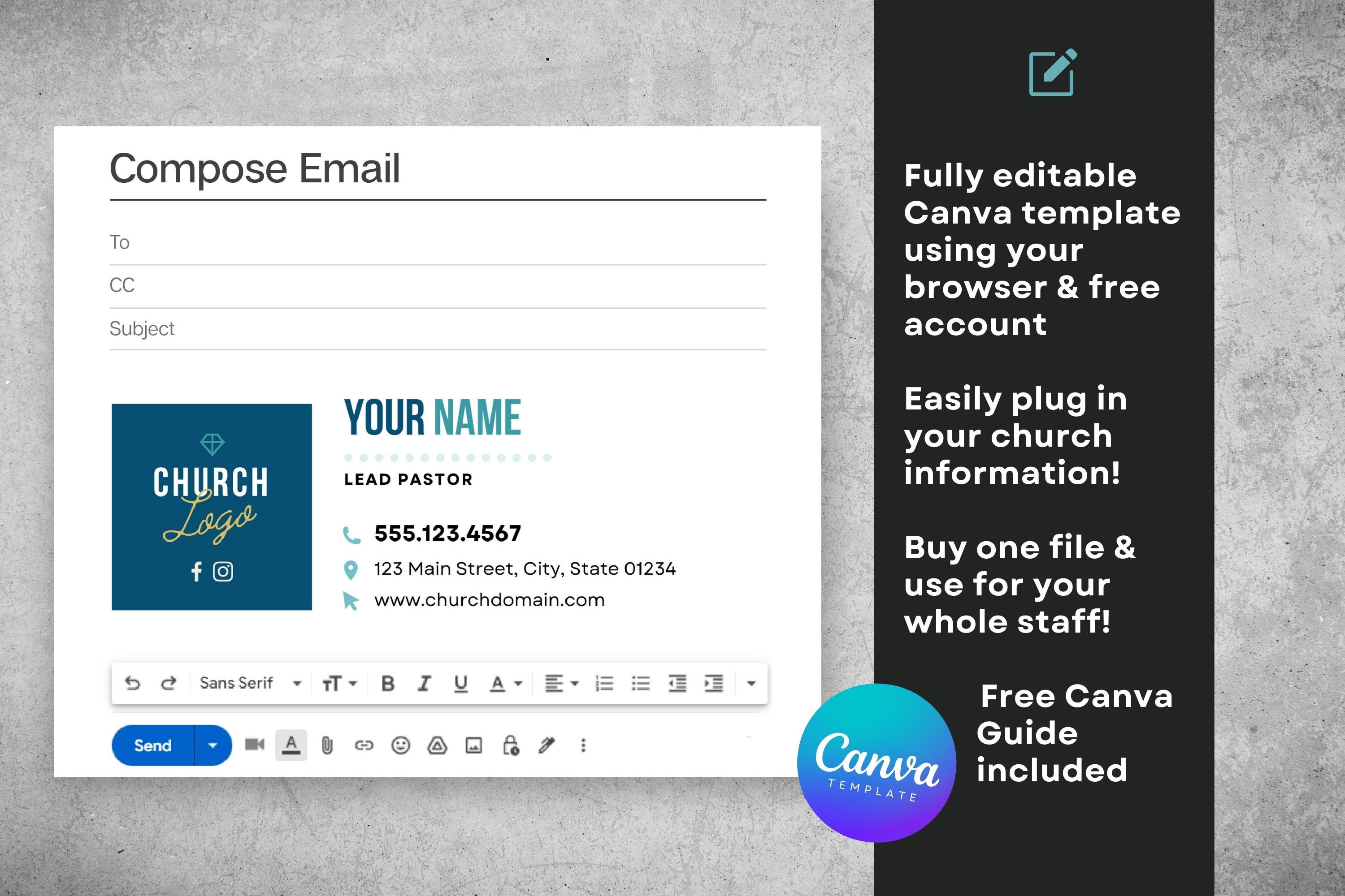 Church Email Signature Canva Template: Modern Ministry Branding ...
