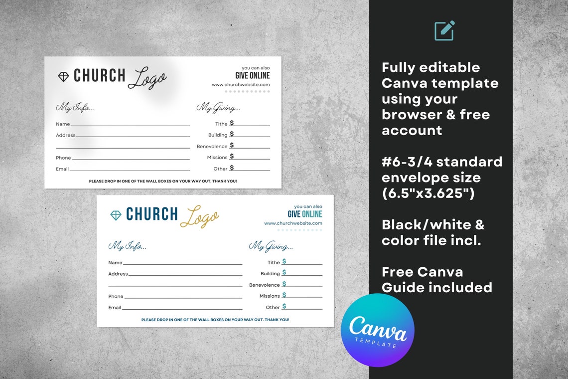 Editable Church Offering Envelope Template: Tithe Collection (canva) - Etsy