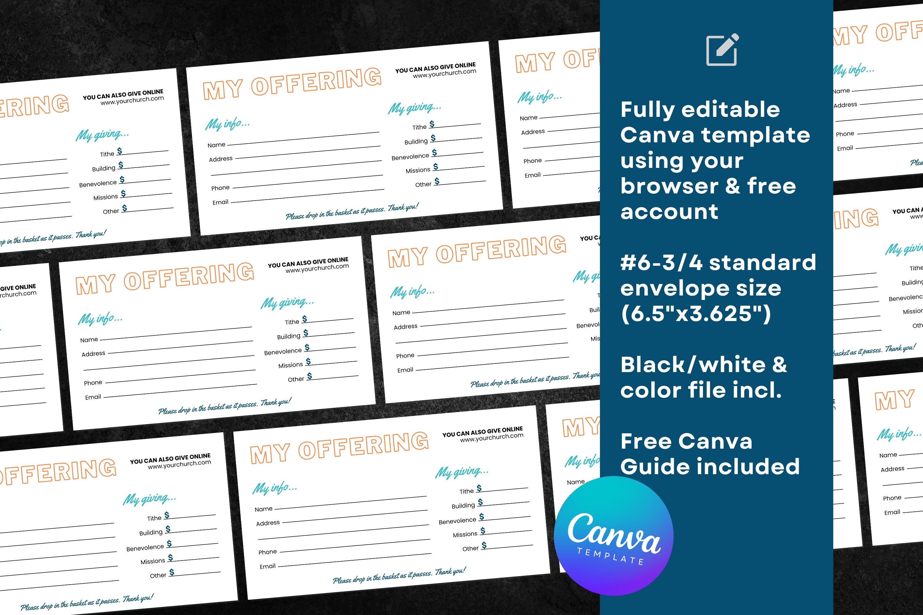 Offering Envelope Canva Template, Tithing Envelope, Editable Offering ...