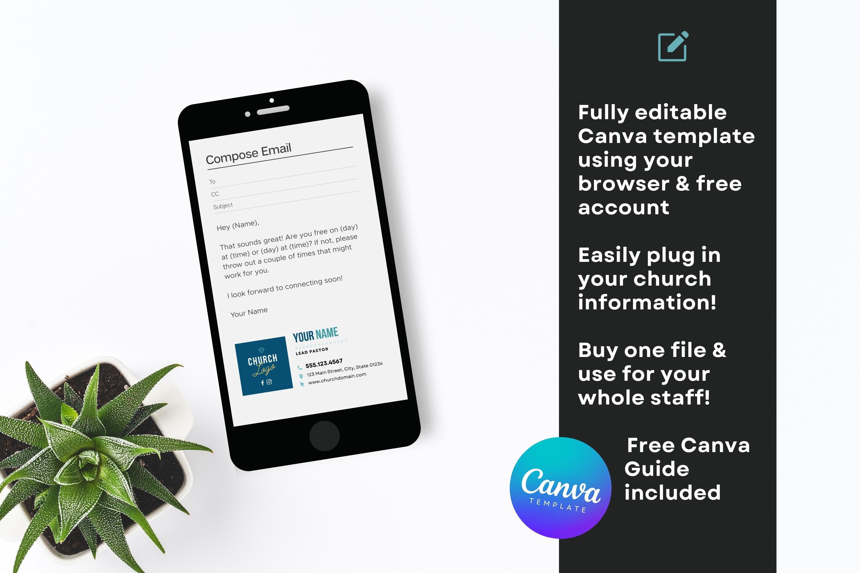 Church Email Signature Canva Template: Modern Ministry Branding ...