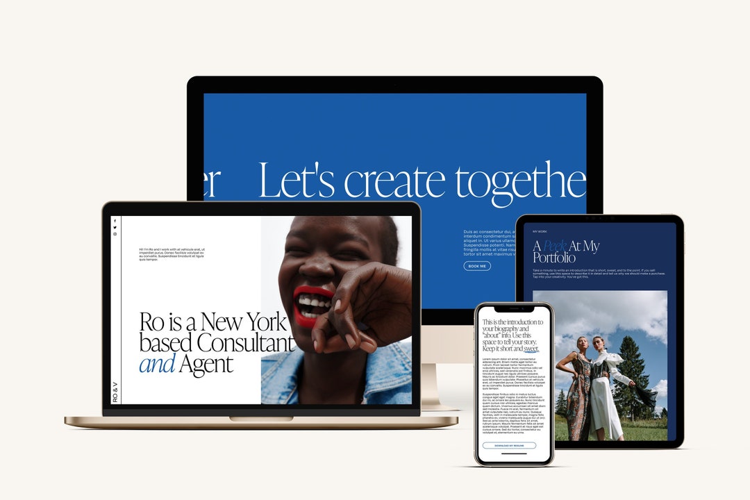 Luxury Website Template Ro&v Squarespace Website Template - Etsy