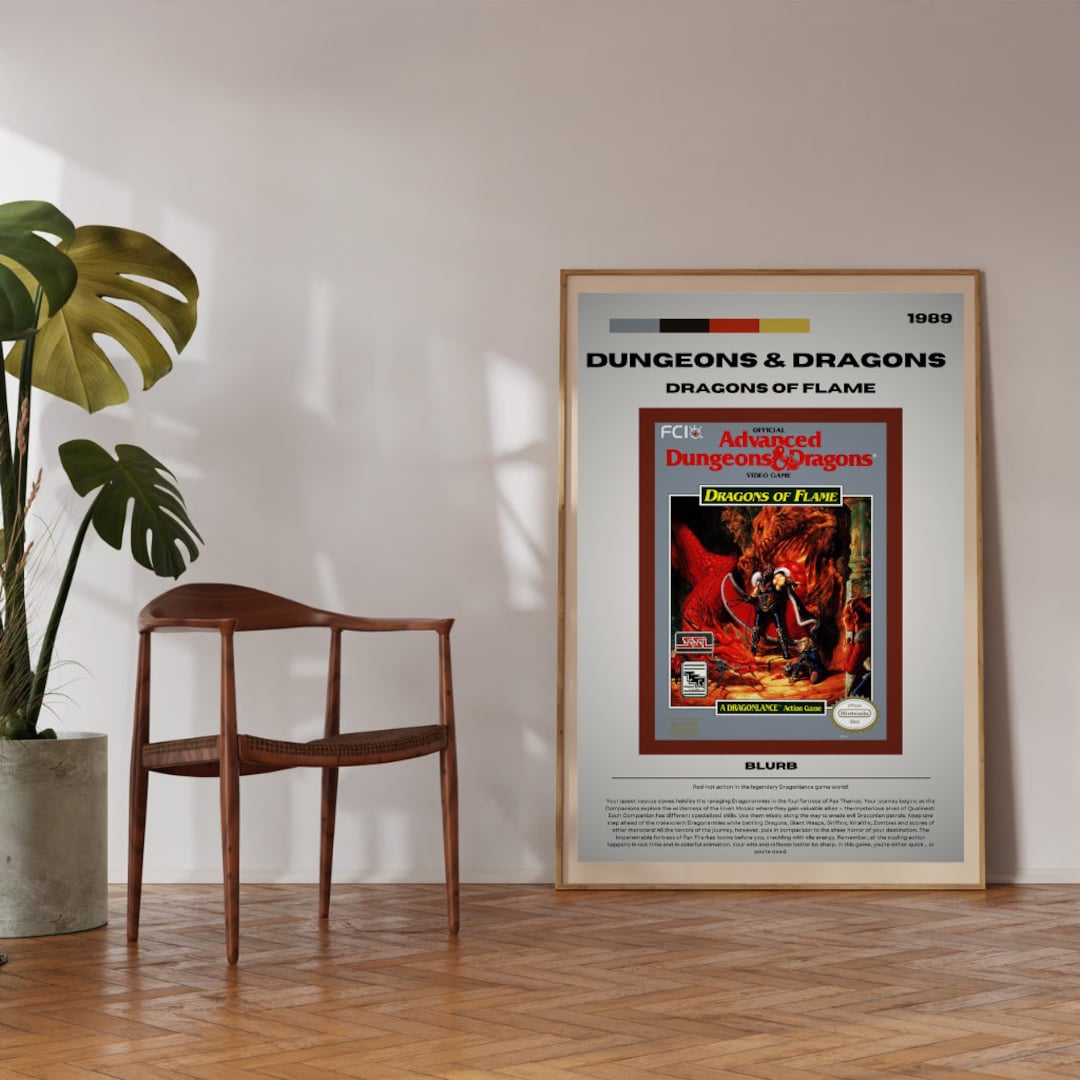 Retro Dungeons & Dragons Poster - Digital Download Video Game Poster - Etsy