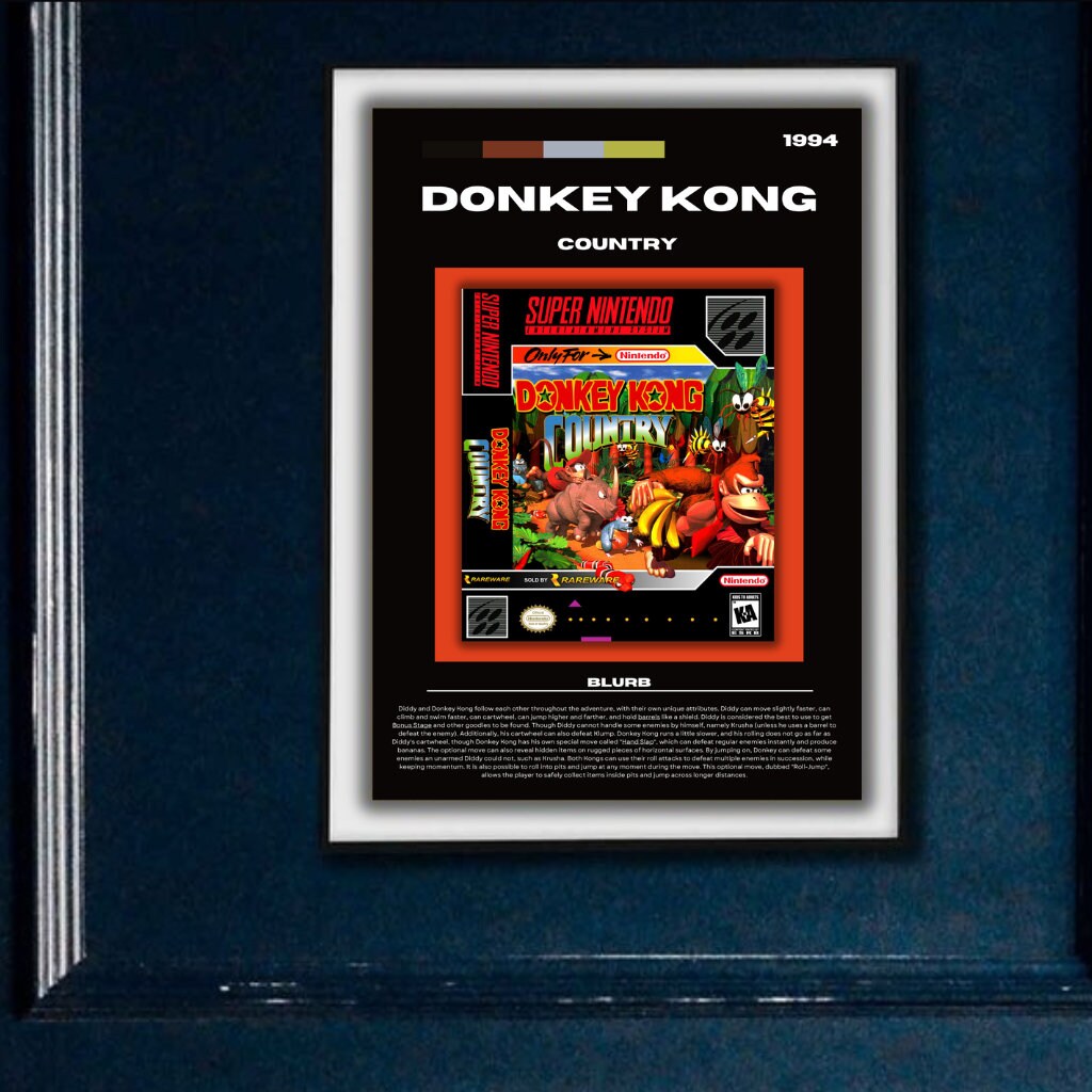 Retro Donkey Kong Poster Digital Download Video Game Poster - Etsy