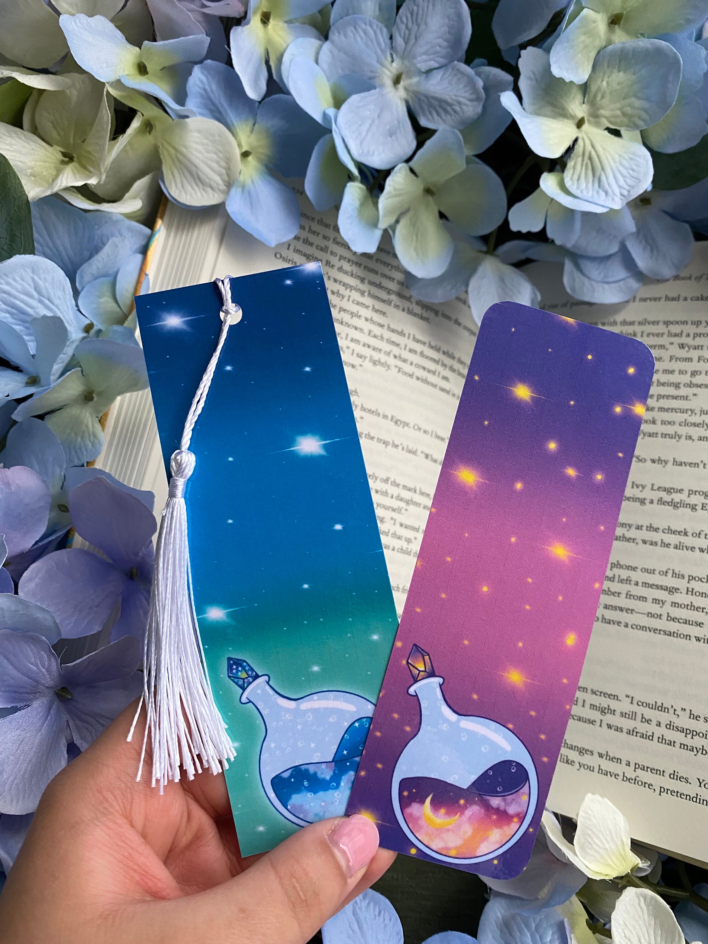 Blue Sky and Night Sky Potion Bottle Bookmark • Gift for Book Lover ...