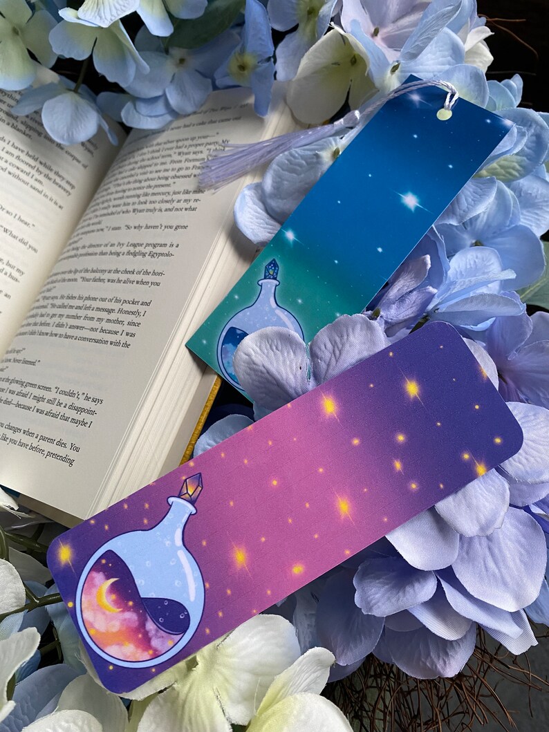 Blue Sky and Night Sky Potion Bottle Bookmark • Gift for Book Lover ...