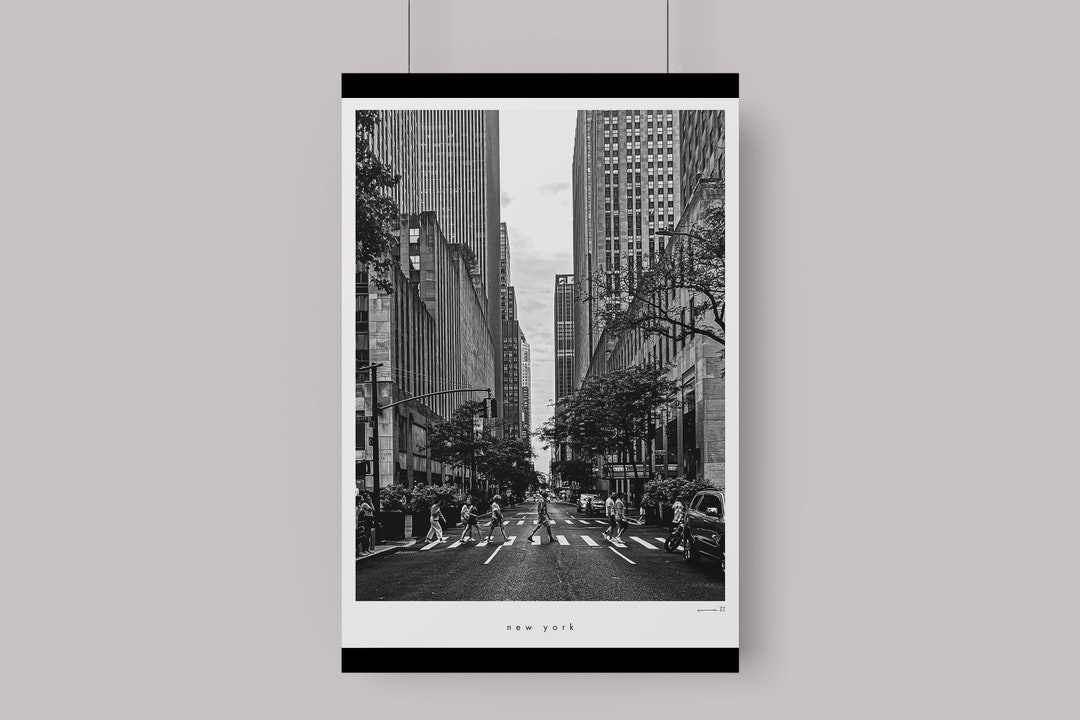 Digital Poster "crosswalk", Photography, Street, New York City, Black ...