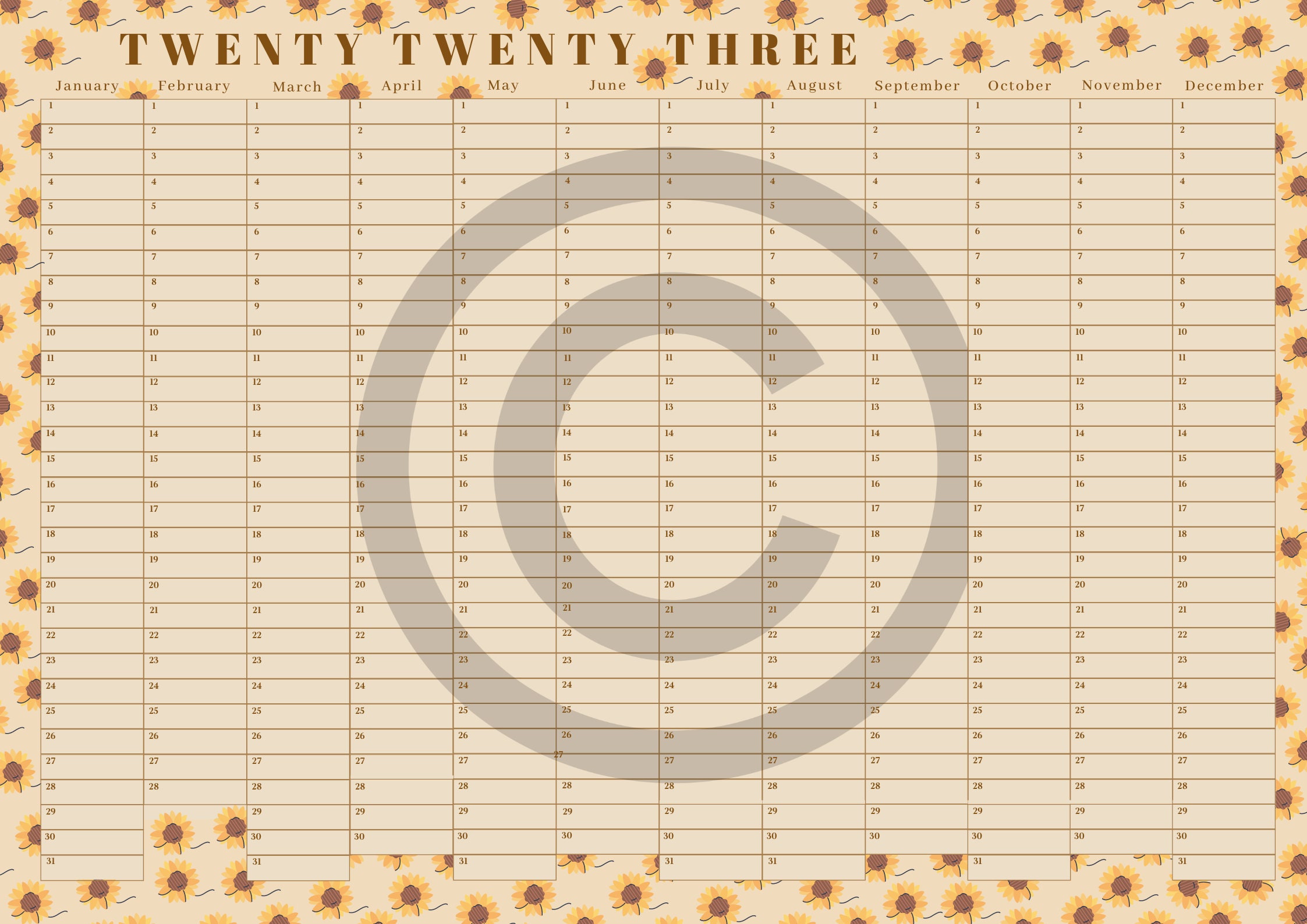 2023 Yearly Planner PDF Printable - Etsy