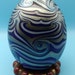 Vandermark Iridescent Cobalt Blue Art Glass Egg 1977 Marked & Dated - Etsy
