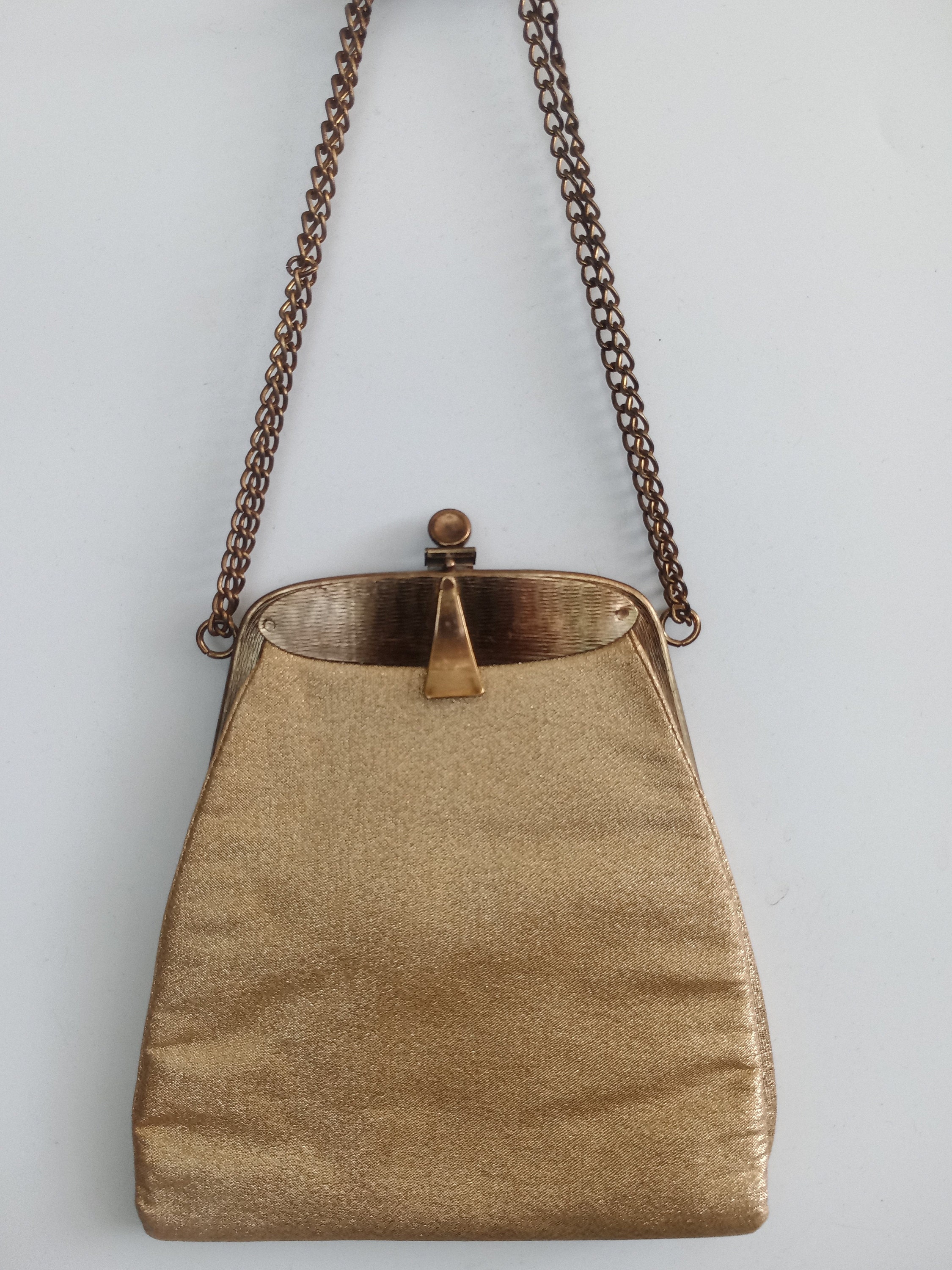 Vintage Metallic Gold Clutch Purse Etsy
