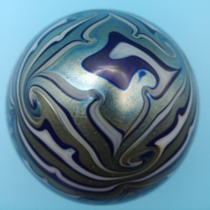 Vandermark Iridescent Cobalt Blue Art Glass Egg 1977 Marked & Dated - Etsy
