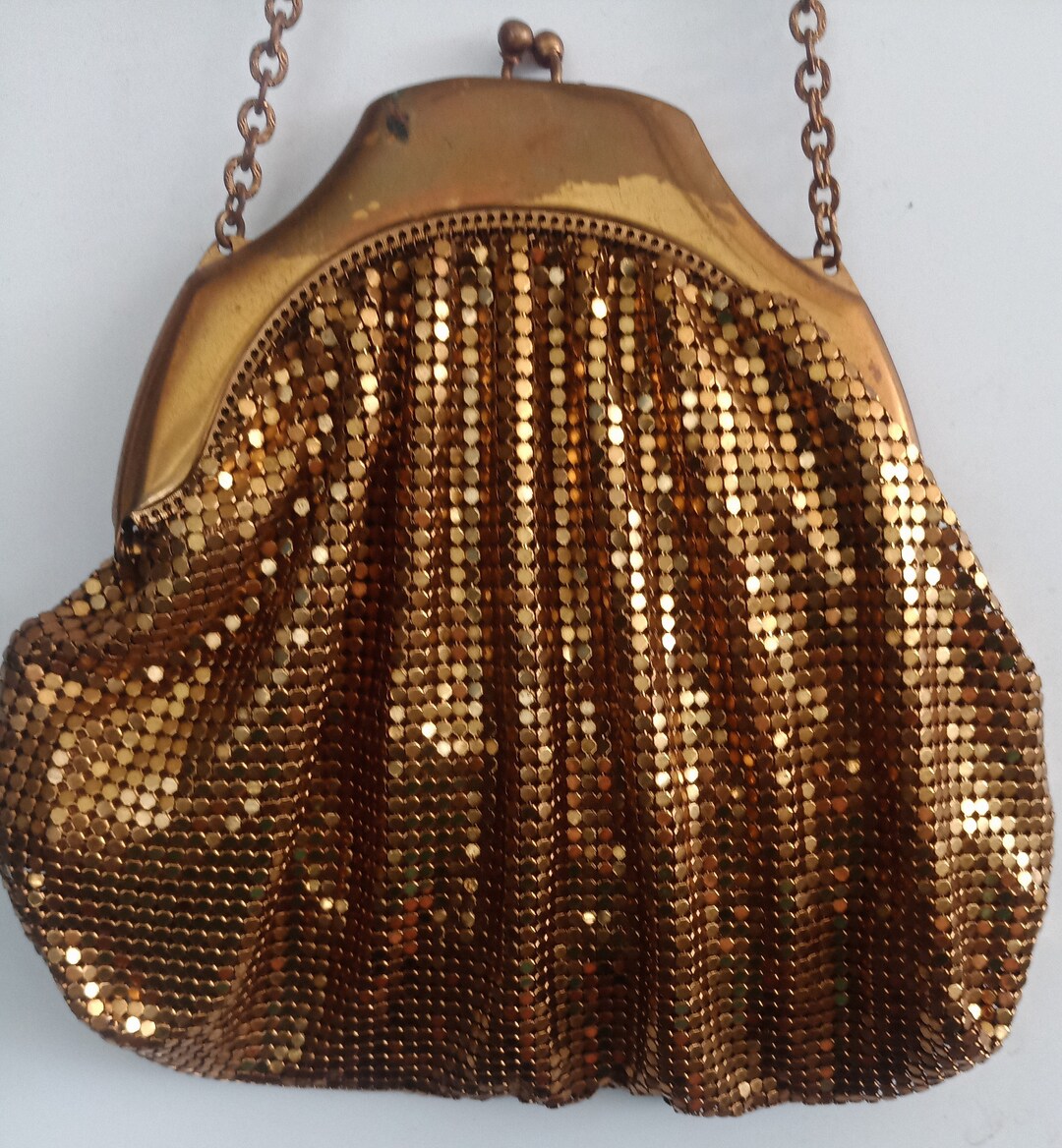 Vintage Gold Mesh Chainmail Whiting & Davis Clutch Purse - Etsy