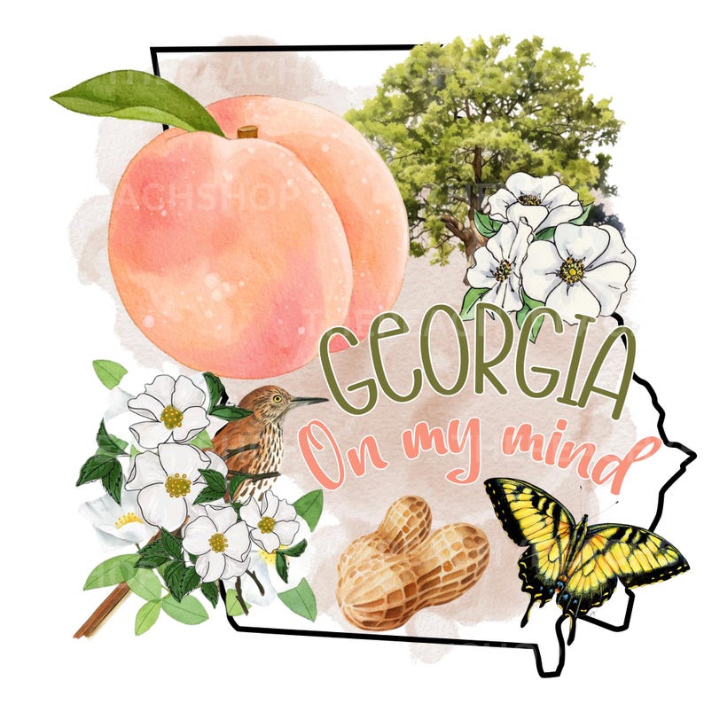 Georgia on My Mind Png, Watercolor Png, Georgia, Png , Digital ...