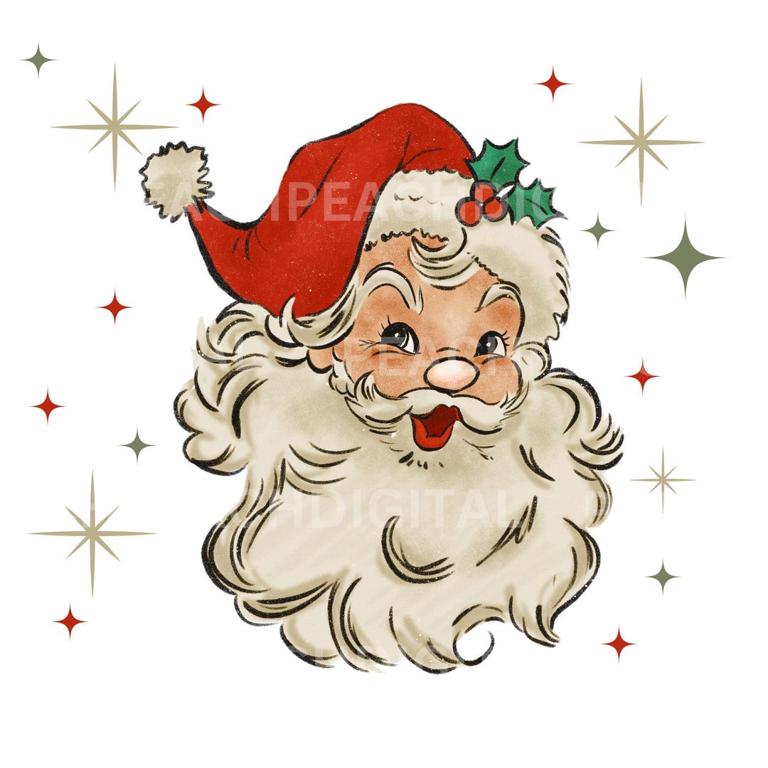 Retro Santa Christmas PNG Sublimation Design Gift, Vintage Christmas ...