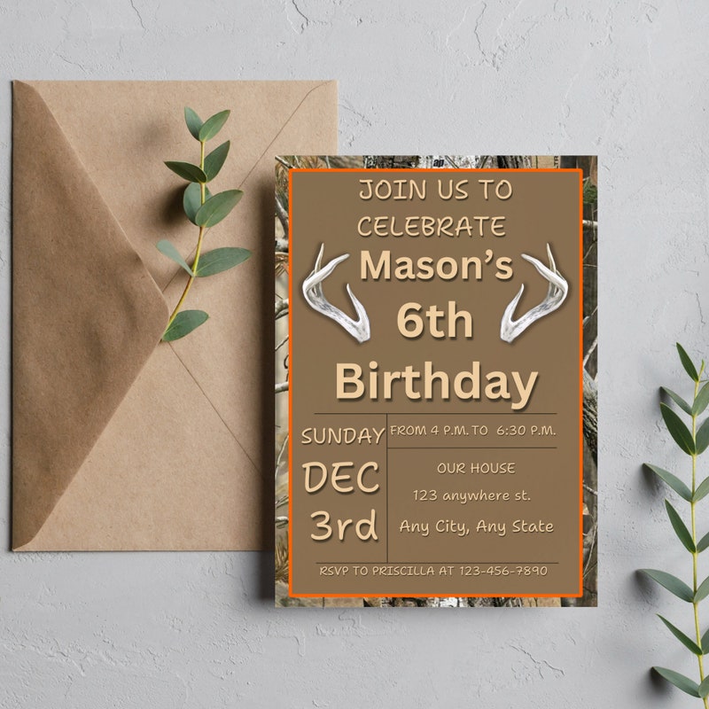 Camo Invitation - Etsy