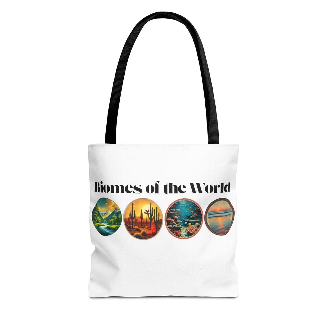 Biomes of the World Tote Bag, Eco-friendly Carryall, Nature Lover Gift ...