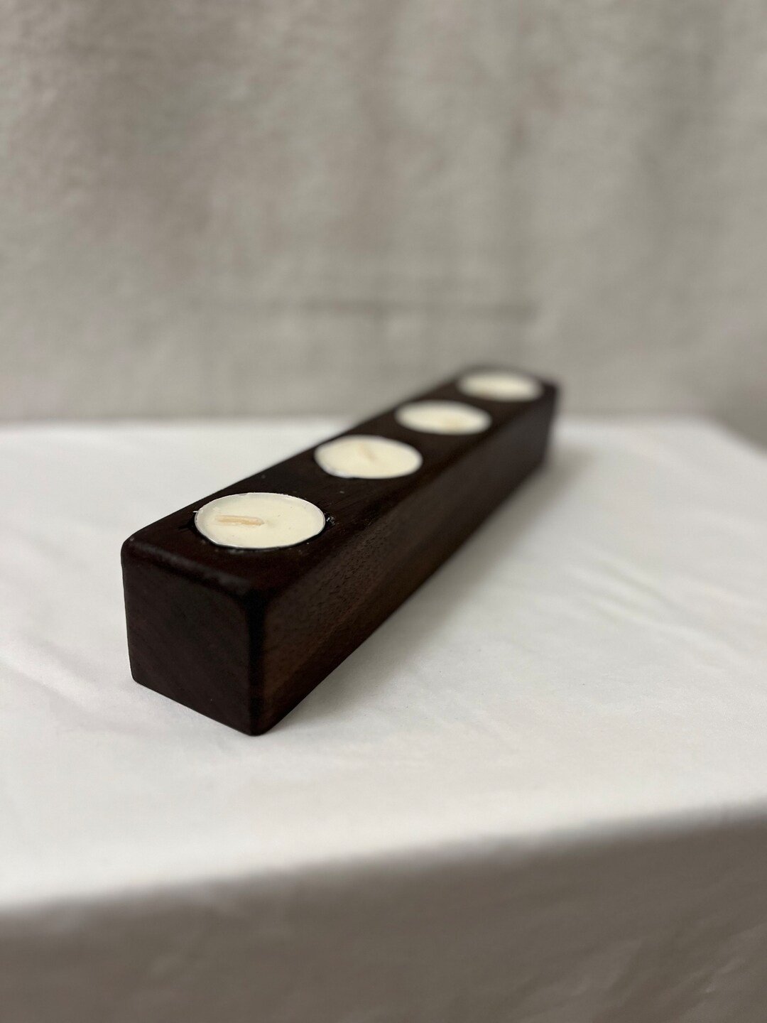 8 Walnut Wood Tea Light Candle Runner - Etsy